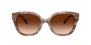 COACH Acetate Square Frame Sunglasses - Striated Redwood,maple