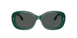 Tory Burch Acetate Oval Frame Sunglasses - Dark Green,transparent Sage