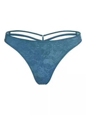 Marlies Dekkers Lace-detail Brazilian Thong - Blue