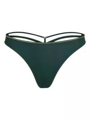 Marlies Dekkers Gold-trim Thong - Forest Green