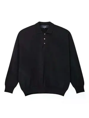 Comme Des Garçons Buttoned Long-sleeve Polo Shirts - Blue