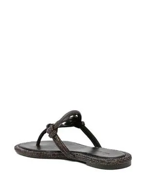 Tory Burch Crystal Embellished Sandals - Brown