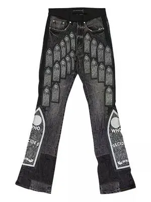 WHO DECIDES WAR BY EV BRAVADO Patched Jeans