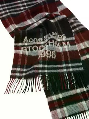 Acne Studios Plaid Logo Scarf