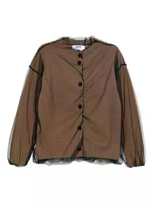 MSGM Tulle-overlay Cardigan