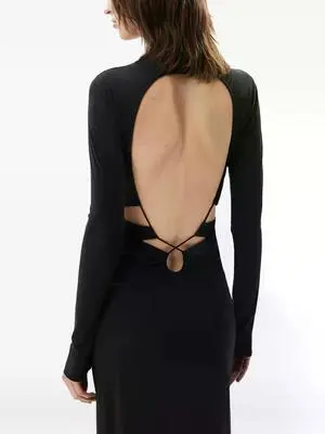 AMAZUIN Roll-neck Open-back Dress