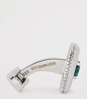 Tateossian Sterling Silver And Topaz Graffiato Cufflinks