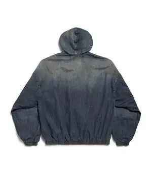 Balenciaga Denim Zip-up Hoodie