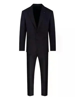 LARDINI Notched-lapel Suit - Black