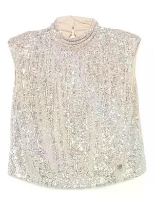 Karl Lagerfeld Sequined Sleeveless Blouse