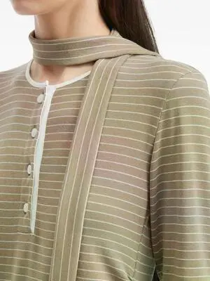 B+AB Striped Tie-neck Shirt