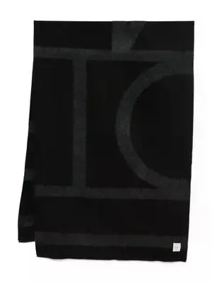 TOTEME Monogram-print Scarf - Black