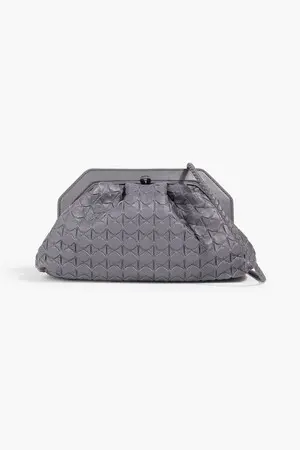 SERAPIAN Woven Leather Clutch - Anthracite