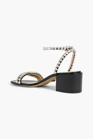 Mach & Mach Audrey Crystal-embellished Leather Sandals
