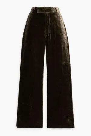 FRAME Cropped Flared Velvet Pants