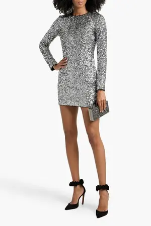 FRAME Sequined Tulle Mini Dress