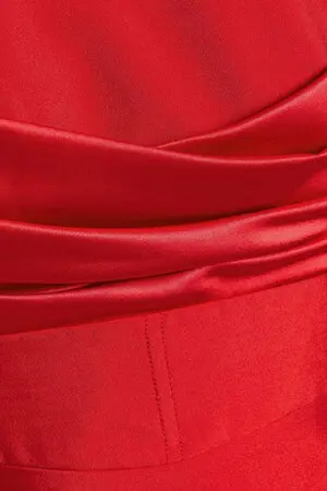 Rachel Gilbert Sawyer Satin-trimmed Wool And Silk-blend Midi Dress