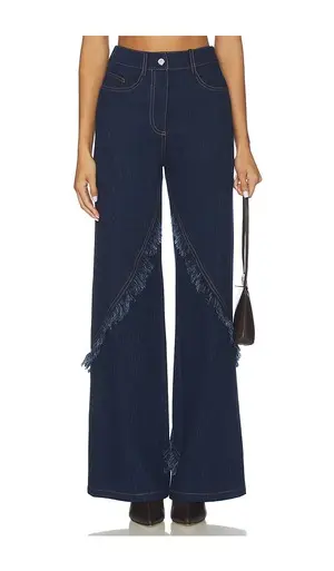 Alexis Braxten Straight Leg Jeans With Fringe Detail