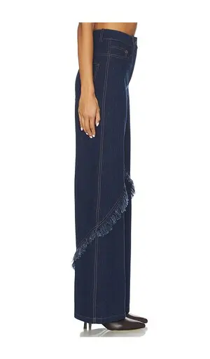 Alexis Braxten Straight Leg Jeans With Fringe Detail