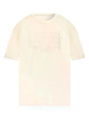 MAISON MARGIELA Logo-embroidered T-shirt - Neutrals