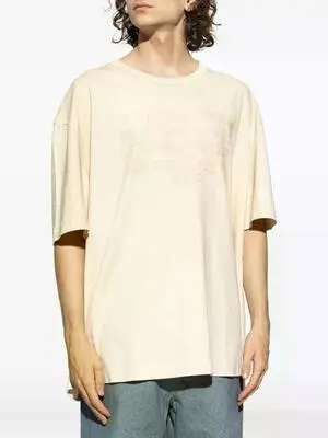 MAISON MARGIELA Logo-embroidered T-shirt - Neutrals