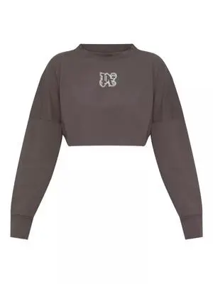 Palm Angels Cropped Sweatshirts Hoodies For Women