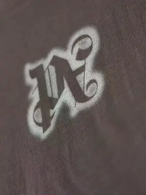 Palm Angels Logo Cropped Sweatshirt - Grey