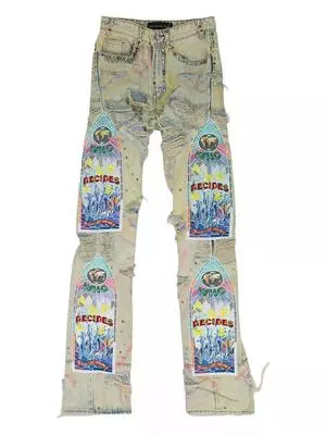 WHO DECIDES WAR BY EV BRAVADO Distressed Jeans