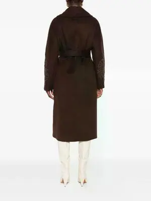 ERMANNO FIRENZE Floral-embroidery Belted Coat