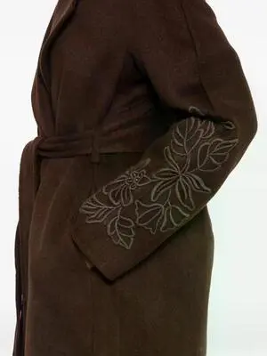 ERMANNO FIRENZE Floral-embroidery Belted Coat