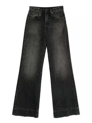 R13 Faded-effect Wide Leg Jeans