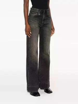 R13 Faded-effect Wide Leg Jeans