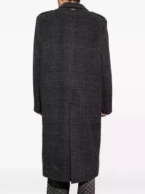 MISBHV Checked Double-breasted Coat - Black