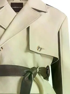 Manière De Voir Cropped Gabardine Trench Coat - Neutrals