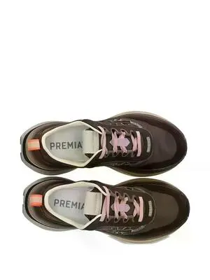 Premiata Appliqué Lace-up Sneakers - Brown