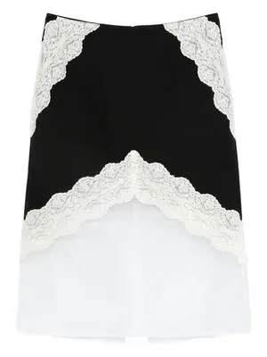 JIL SANDER Lace-insert Midi Skirt - Black