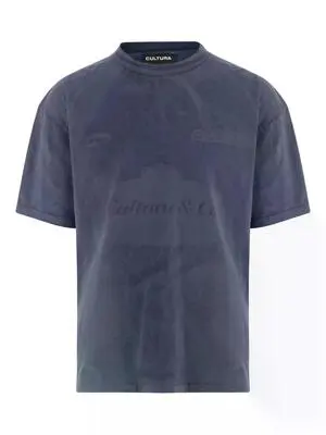 CULTURA Logo Print T-shirt - Blue