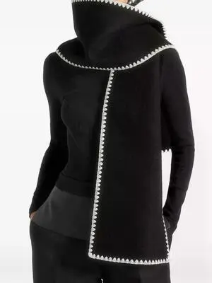 Manière De Voir Aube Stitched Scarf - Black