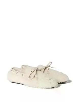 Miu Miu Shearling Loafers - Neutrals