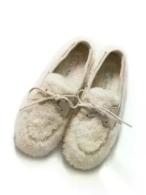 Miu Miu Shearling Loafers - Neutrals