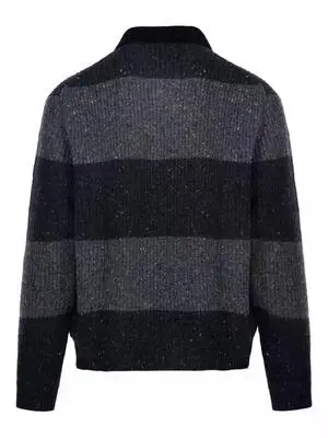DUNST Striped Knitted Polo Shirt