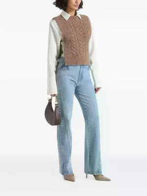 Manière De Voir Danya Cable-knit Vest - Neutrals