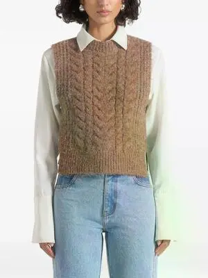 Manière De Voir Danya Cable-knit Vest - Neutrals