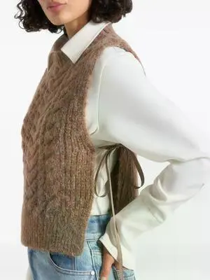 Manière De Voir Danya Cable-knit Vest - Neutrals