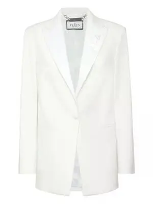 Philipp Plein Satin-lapels Embroidered Blazer