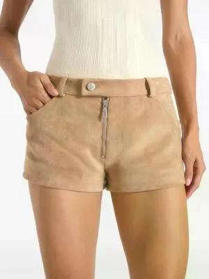 Manière De Voir Suede Mini Shorts - Neutrals