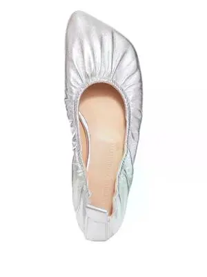 NICCOLO PASQUALETTI Obliqua Metallic-effect Ballet Flats