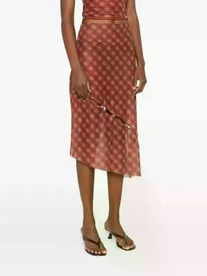 HOUSE OF SUNNY Button-detailed Plaid Skirt