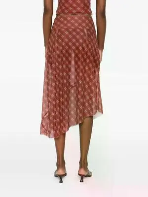 HOUSE OF SUNNY Button-detailed Plaid Skirt