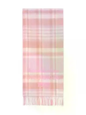 Acne Studios Check Fringed Scarf - Pink